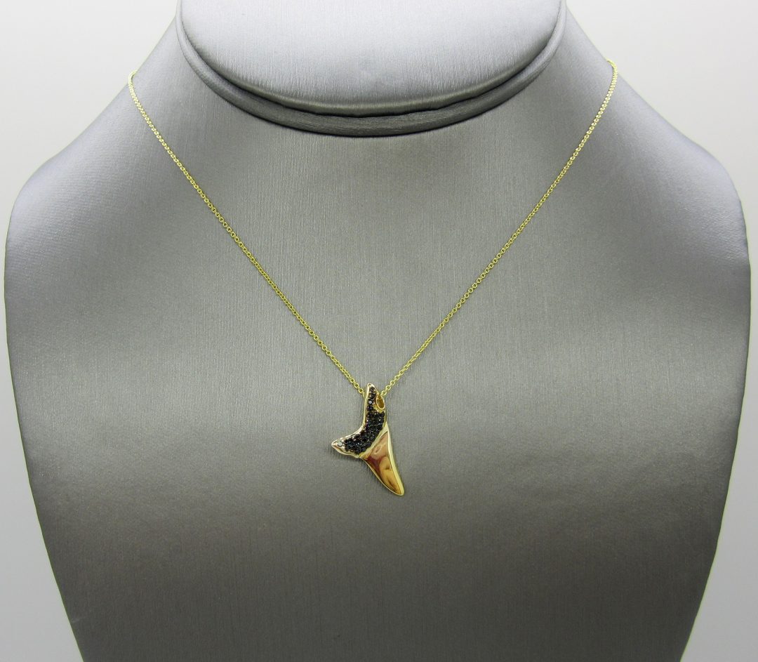 14k Yellow Gold Shark Tooth Pendant